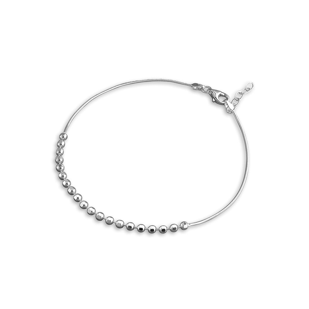 Sterling Silver Snake Anklet With Beads - Jewellery from Hillier ...